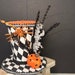 Mini Harlequin Top Hat. Adorned With Glitter Sprays, Polka Dot Pumpkin ...