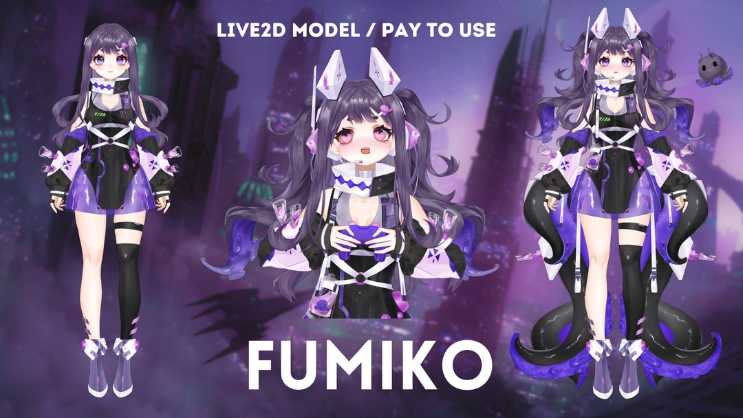 Live2D VTuber Model Fumiko // Premade, ready to use model // 19 ...
