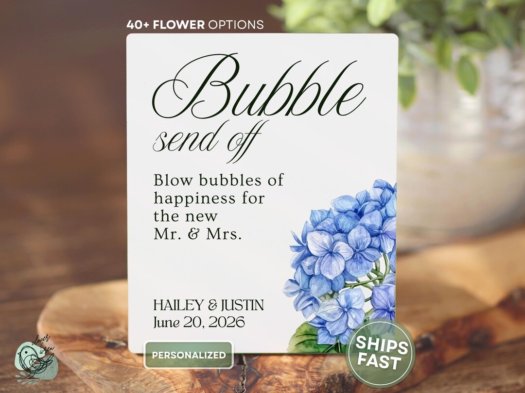 Personalized Wedding Sign Bubbles Send off Wooden Wedding Sign ...