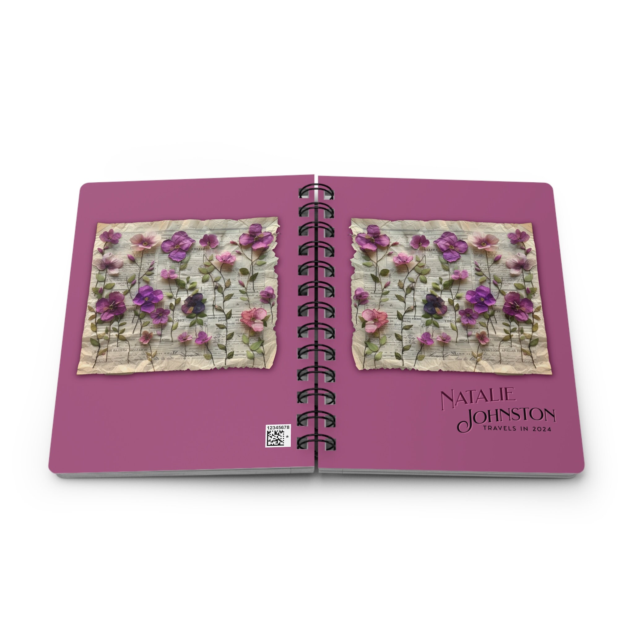 Personalized Blank Pressed Violets Floral Elegance Printed Journal ...