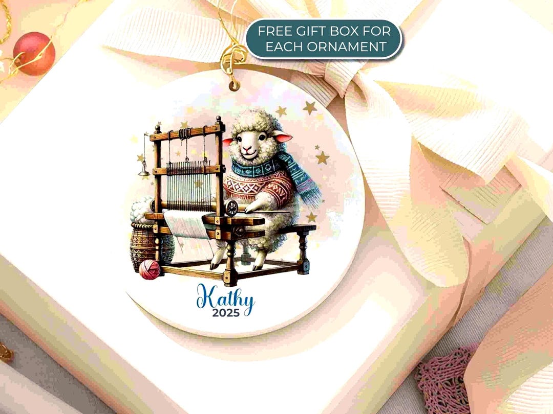 Weaving Ornament Personalized Weaving Sheep Ornament Fiber Artist Gift ...