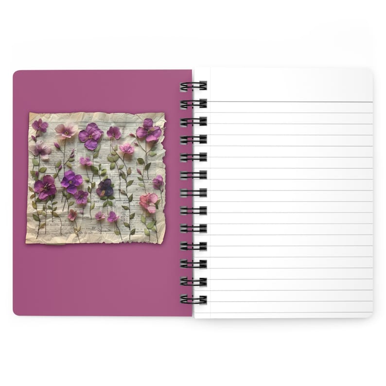 Personalized Blank Pressed Violets Floral Elegance Printed Journal ...