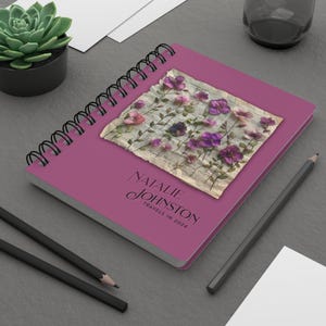 Personalized Blank Pressed Violets Floral Elegance Printed Journal ...