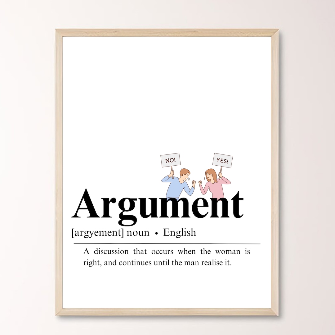 Argument Definition Print Printable Wall Art Home Decor Digital Print ...