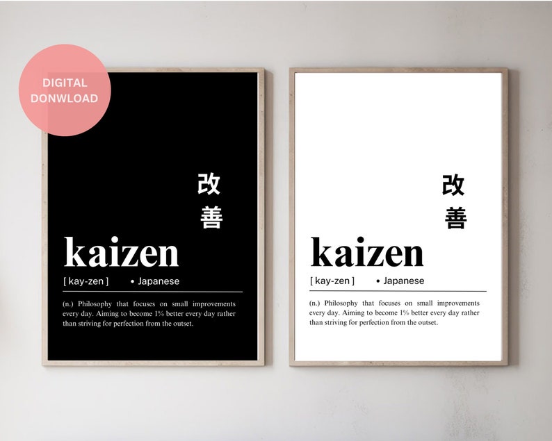 Kaizen Definition Print Japandi Poster Home Decor Digital Print Japandi Typography Digital ...