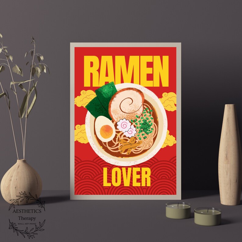 Ramen Wall Art Japanese Food Printable Minimalist Ramen Bow Kitchen ...