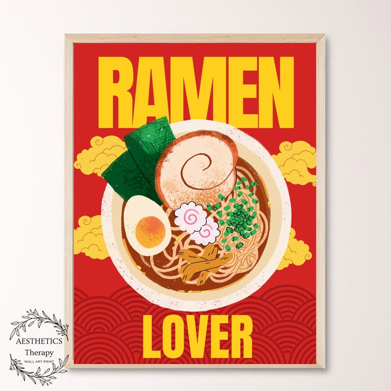 Ramen Wall Art Japanese Food Printable Minimalist Ramen Bow Kitchen ...