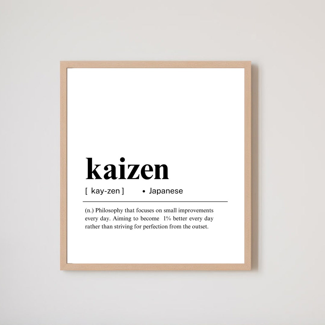 Kaizen Definition Print, Kaizen Wall Art, Japandi Poster, Typography Poster, Digital Print ...