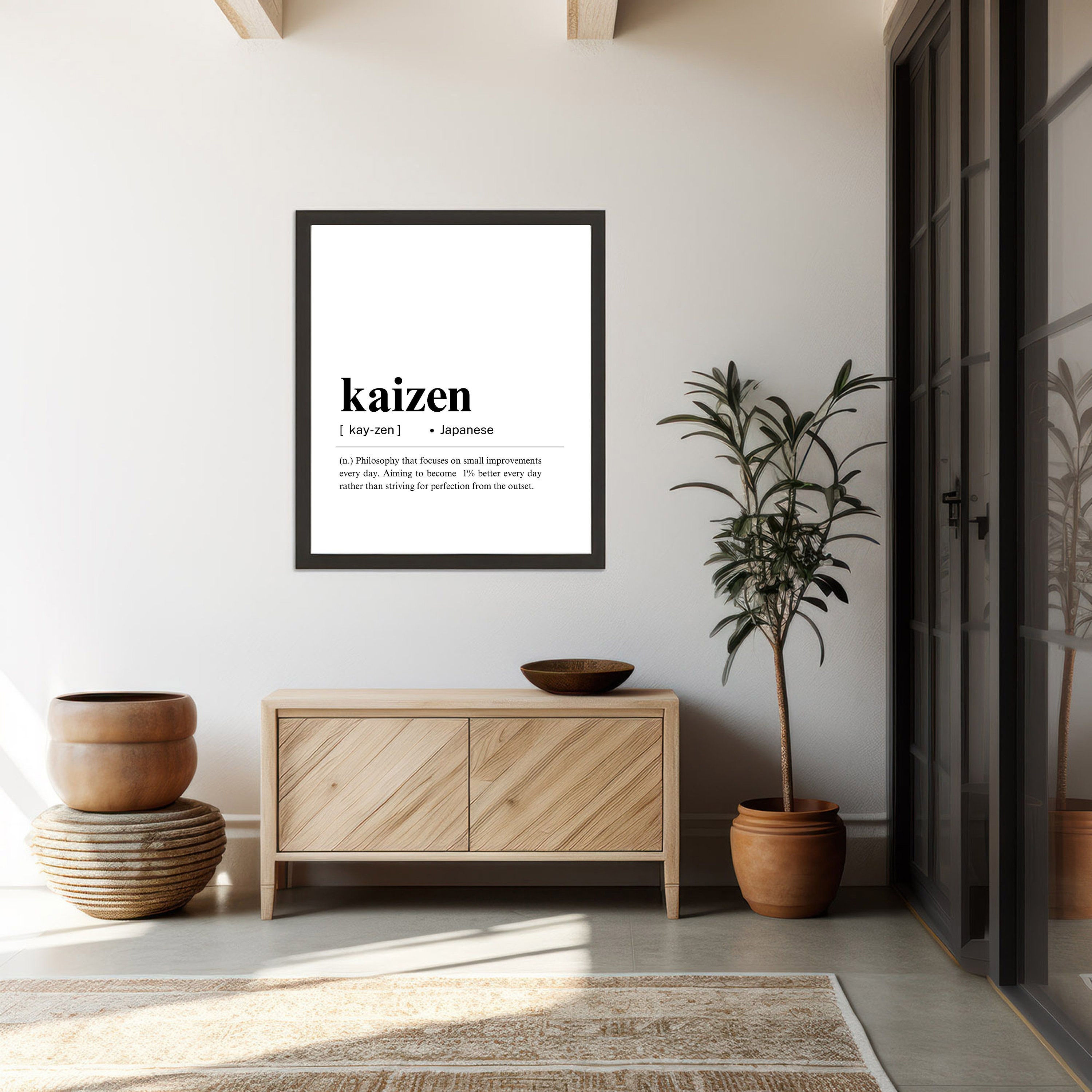 Kaizen Definition Print, Kaizen Wall Art, Japandi Poster, Typography Poster, Digital Print ...
