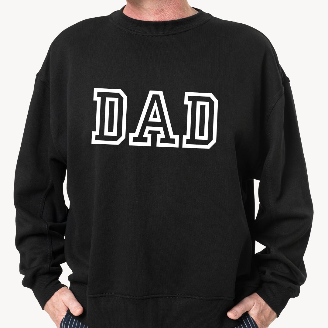 Black Minimalist dad Block Letter Crewneck - Etsy
