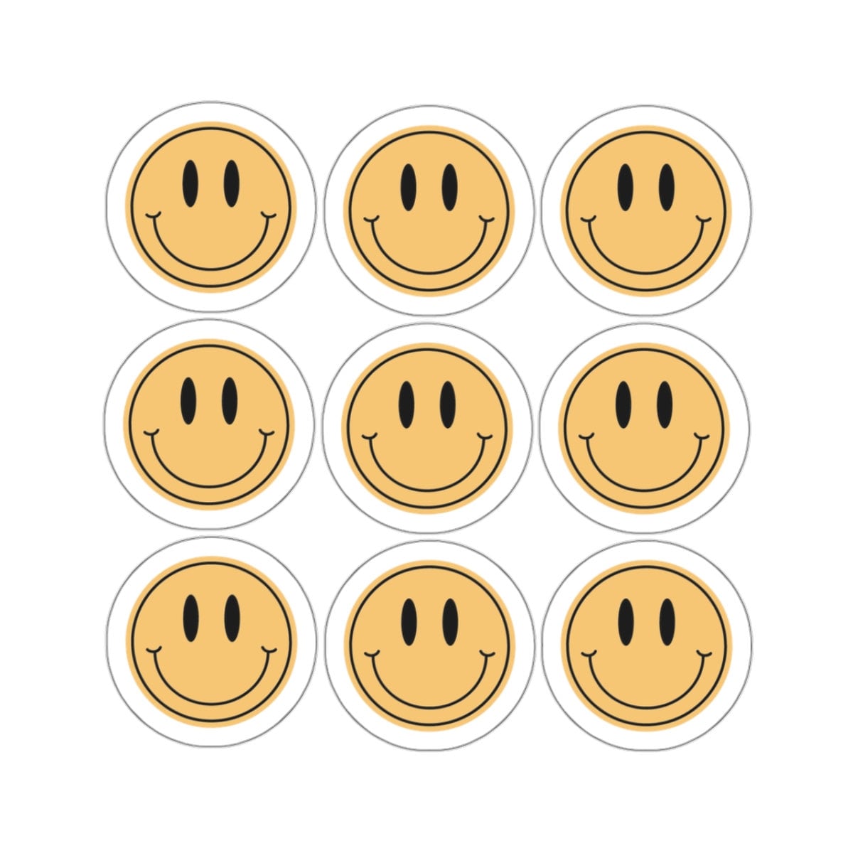 Yellow Smily Face Sticker Sheet Retro Yellow Happy Faces Bullet Journal ...