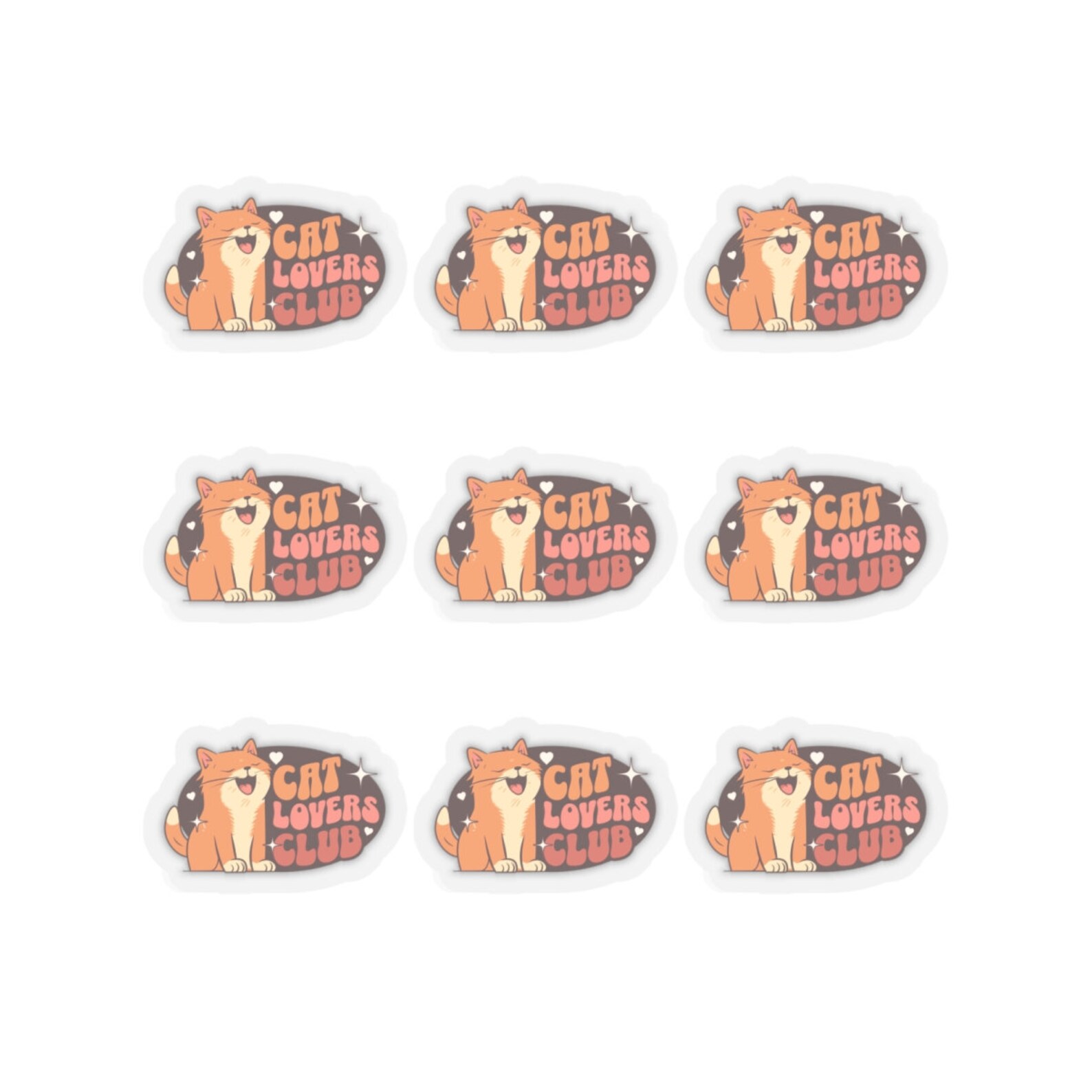Cat Club Aesthetic Sticker Set for Cat Lovers Boost Your Mood and Water ...