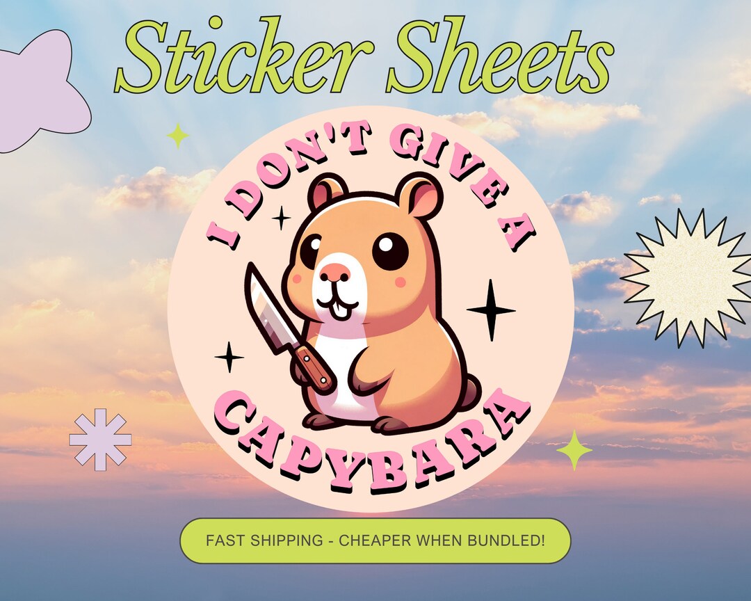 Capybara Meme Sticker Kawaii Cute Capybara Design Laptop & Phone Case ...