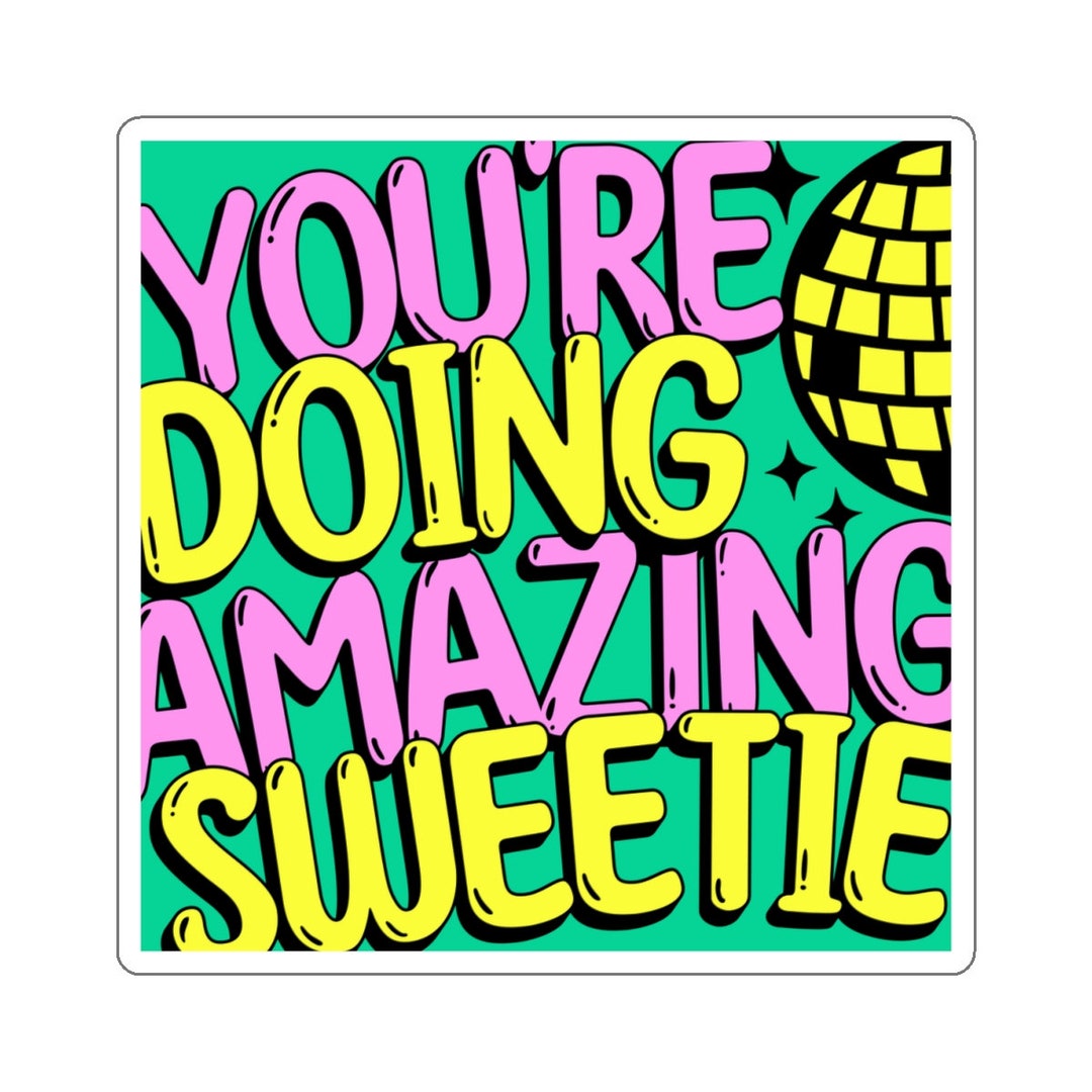 Positive Affirmation Aesthetic Stickers Retro 90s Die Cut Sticker for ...