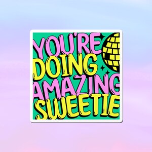 Positive Affirmation Aesthetic Stickers Retro 90s Die Cut Sticker for ...