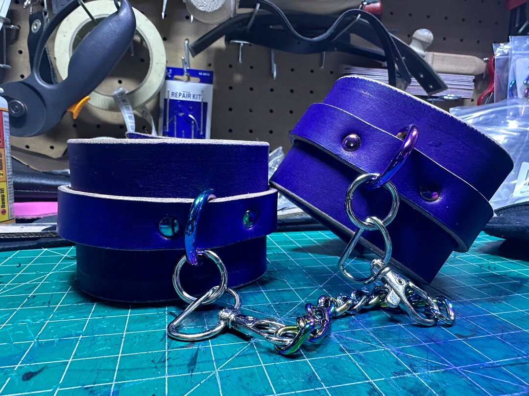 Genuine Leather Cuff Restraints - Handcrafted and Dyed - Free Shipping ...