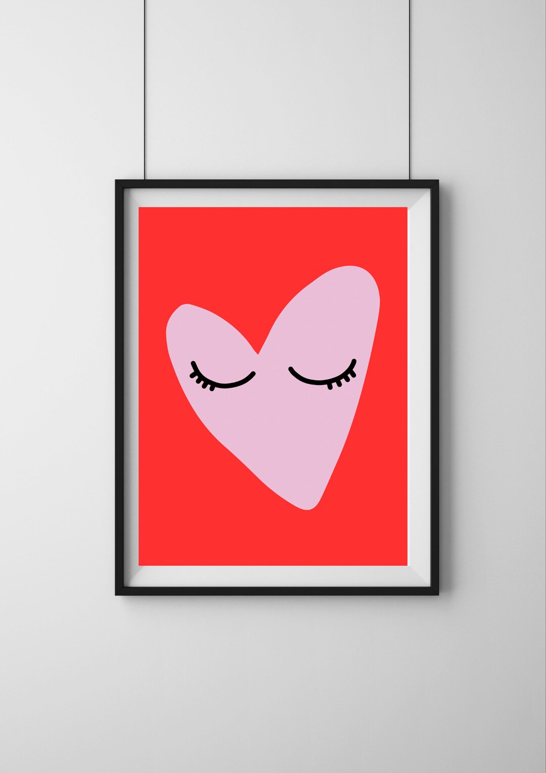Cute Cartoon Happy Heart Digital Print - Etsy