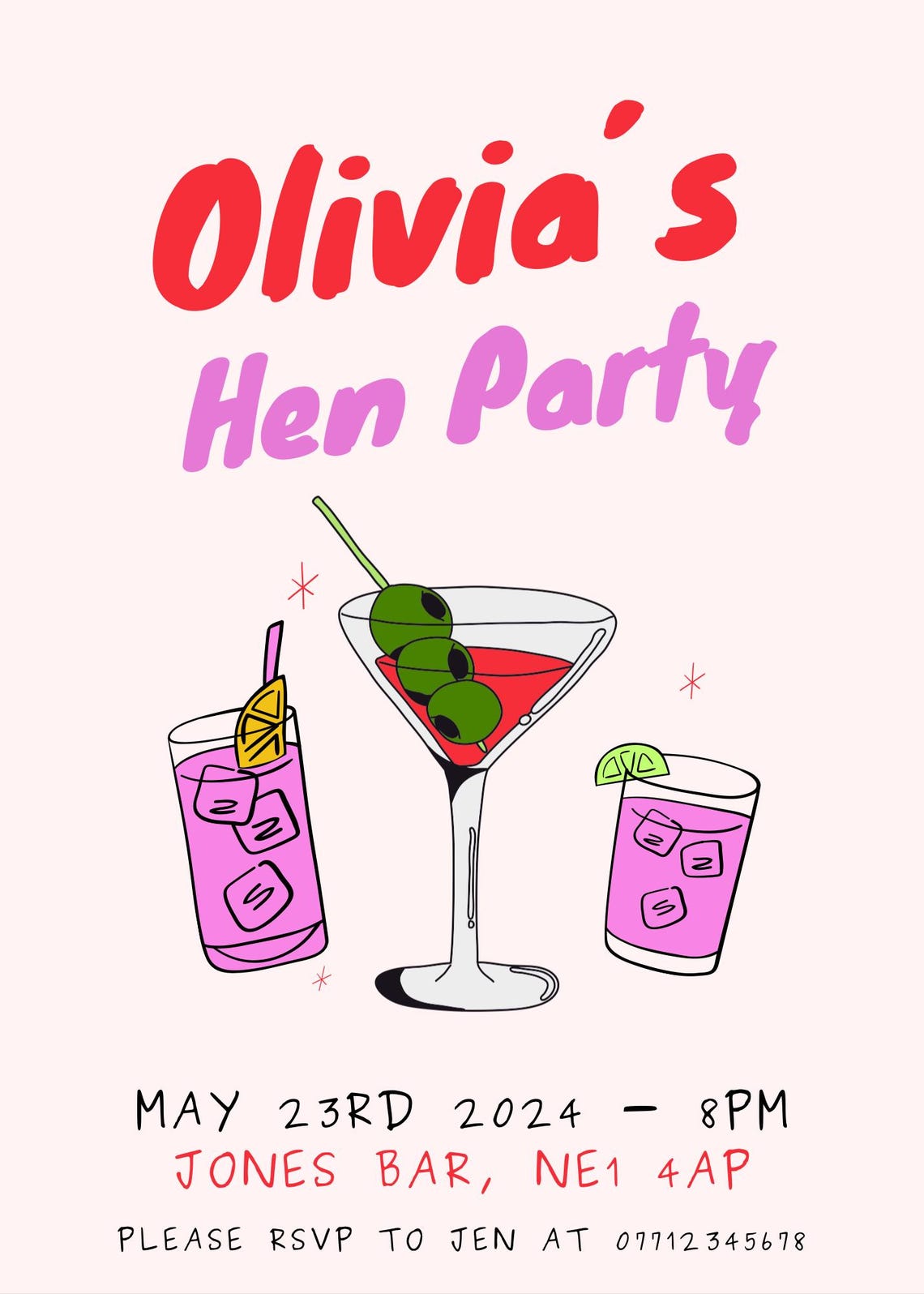 Quirky Hen Party Invite Digital Download - Etsy