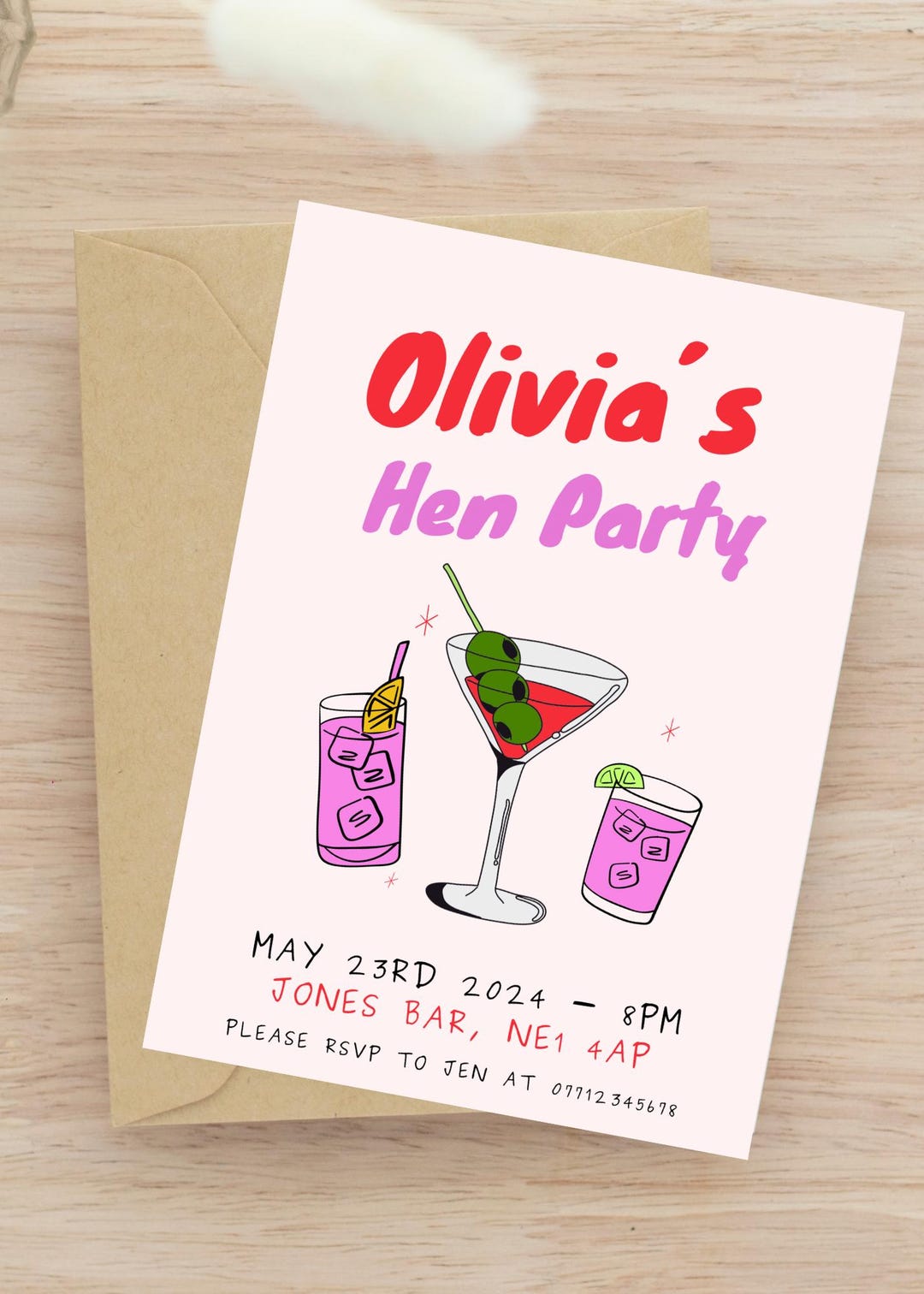 Quirky Hen Party Invite Digital Download - Etsy
