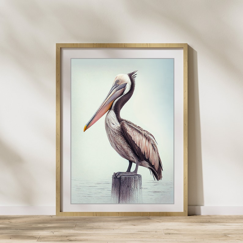 Printable Pelican Wall Art: Downloadable Pacific Northwest Print - Etsy