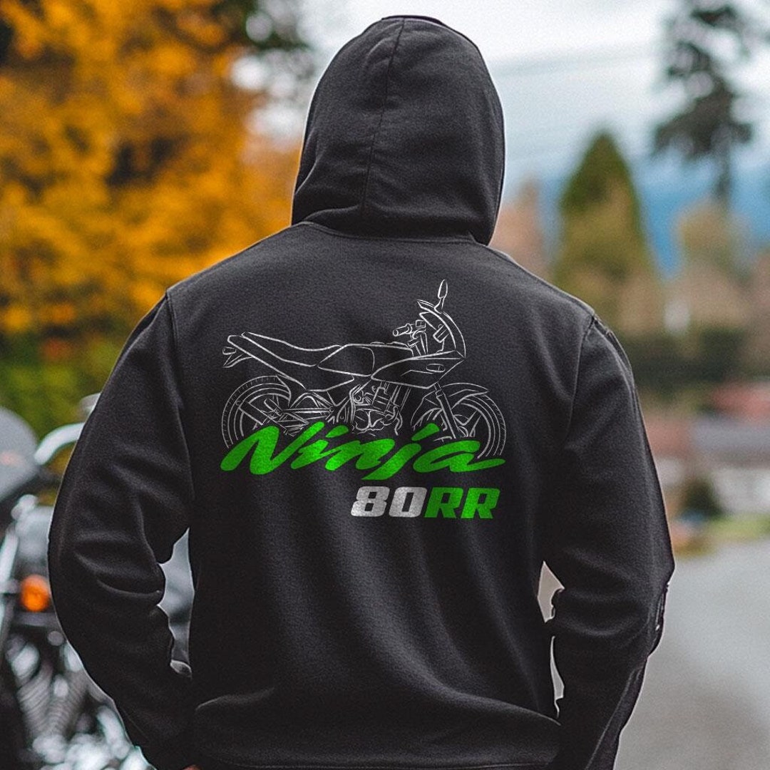 Kawasaki Ninja 80RR & AR80K Inspired Hoodie - Motorcycle Sweatshirt for ...