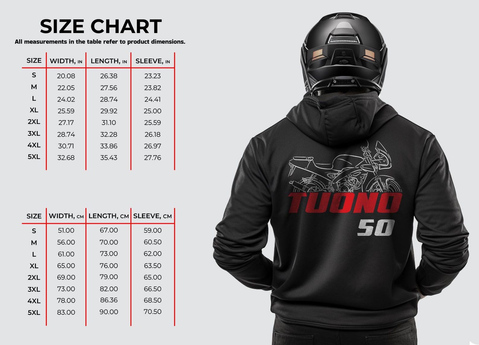 Aprilia Tuono 50 Inspired Hoodie - Motorcycle Sweatshirt for Riders - Etsy