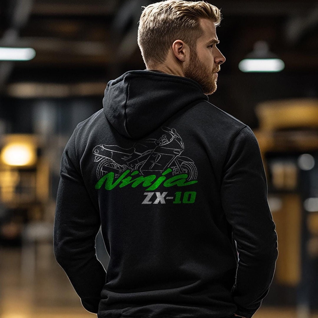 Kawasaki Ninja ZX-10 Tomcat Inspired Hoodie - Motorcycle Sweatshirt for ...