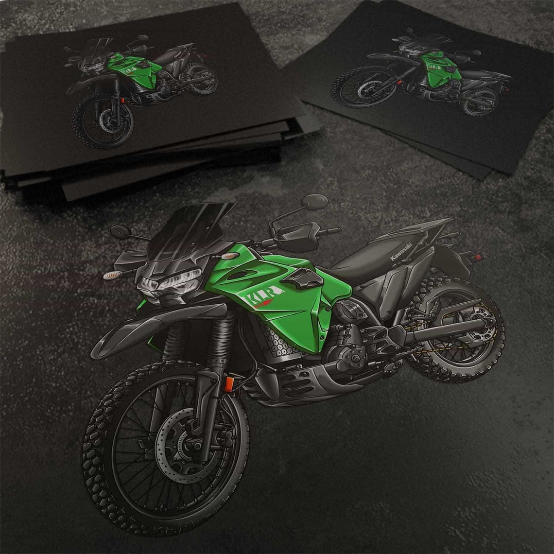 Kawasaki Klr 650 2022-24 Stickers Set Of 3 Motorcycle Decals For Riders