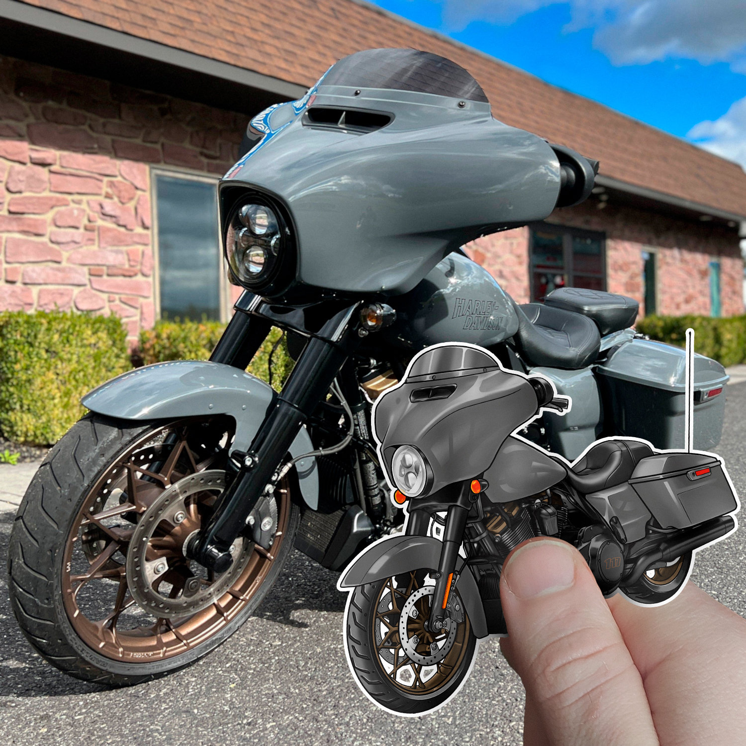 Harley Street Glide FLHXST Stickers Set of 3 Biker Motorcycle Decals - Etsy