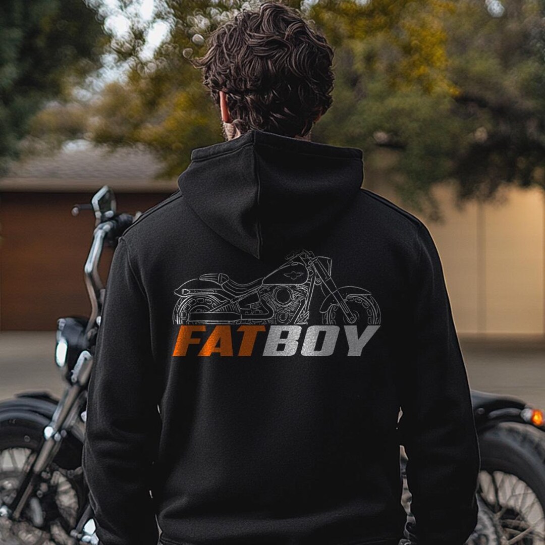 Harley-davidson FLFB Fat Boy Inspired Hoodie - Biker Motorcycle ...