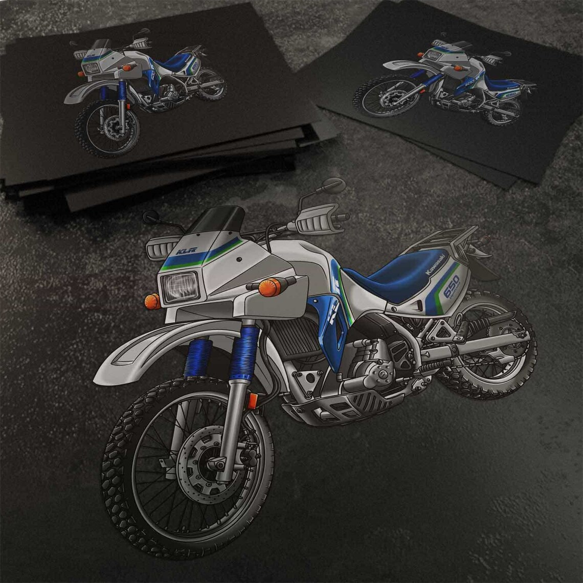 Kawasaki KLR 650 A 1987-93 Stickers Set of 3 Motorcycle Decals for ...