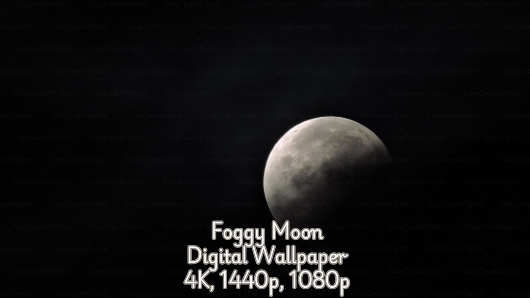 Foggy Moon (4K, 1440p, 1080p) Digital Wallpaper, Dark, Moon, Fog, Foggy ...