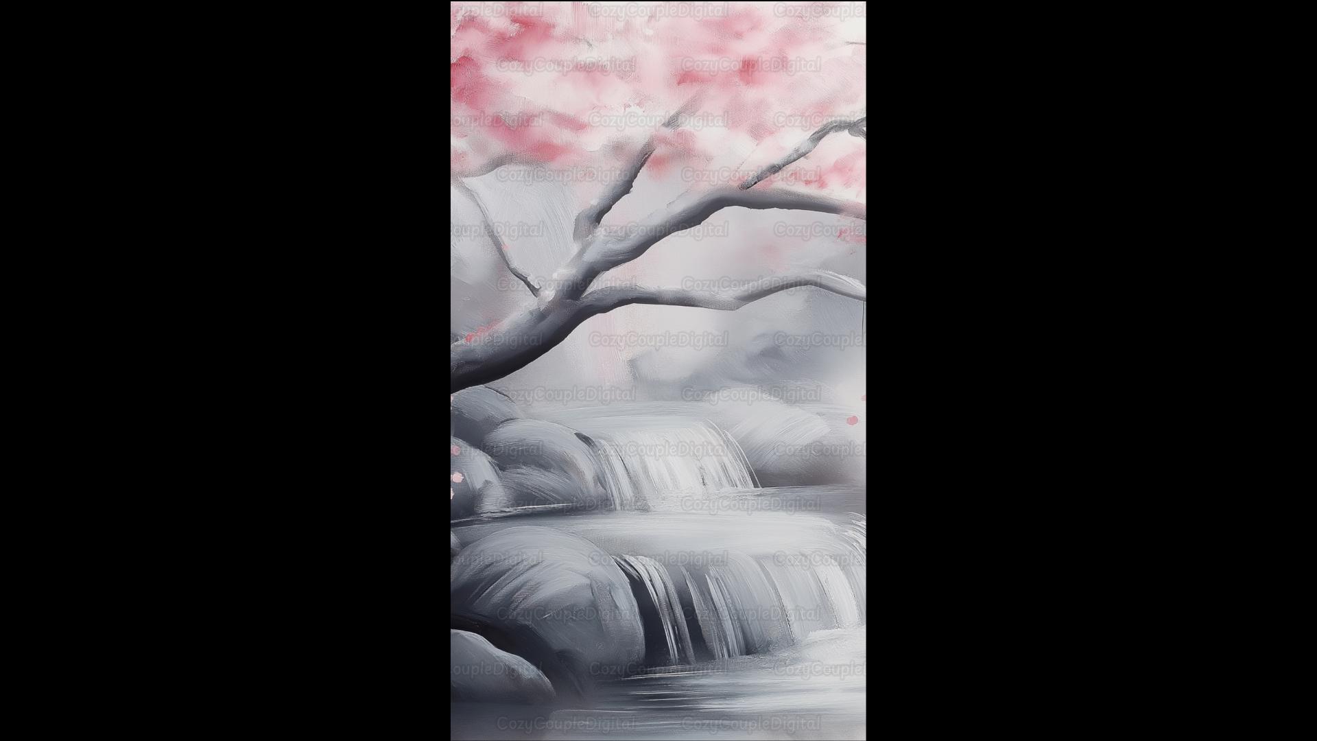 Sakura Waterfall Digital Wallpaper (4K, 1440p, 1080p), 1440p Phone ...