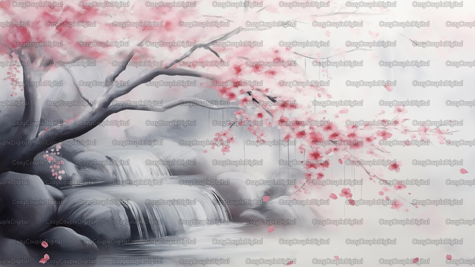 Sakura Waterfall Digital Wallpaper (4K, 1440p, 1080p), 1440p Phone ...