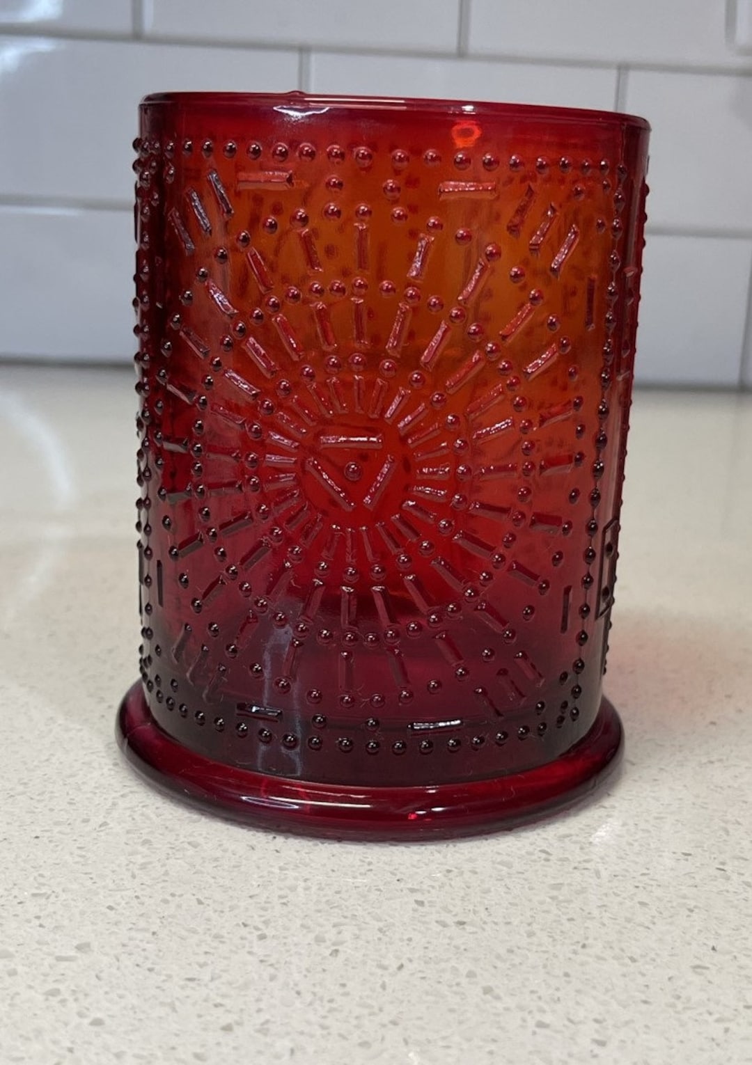 Vintage Viking Red Glass Glimmer Fairy Lamp - Etsy