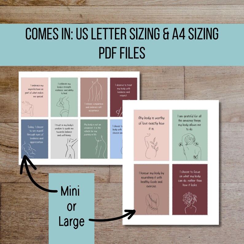 Affirmation Cards for Body Positivity Encouragement Cards Self Love ...