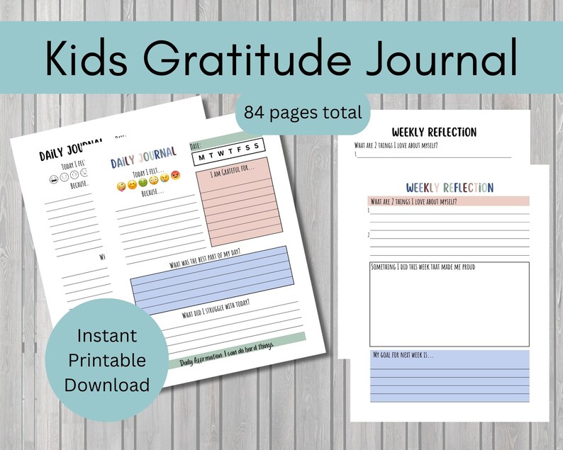 Kids Daily Journal Printable Digital Download Daily Prompts Daily ...