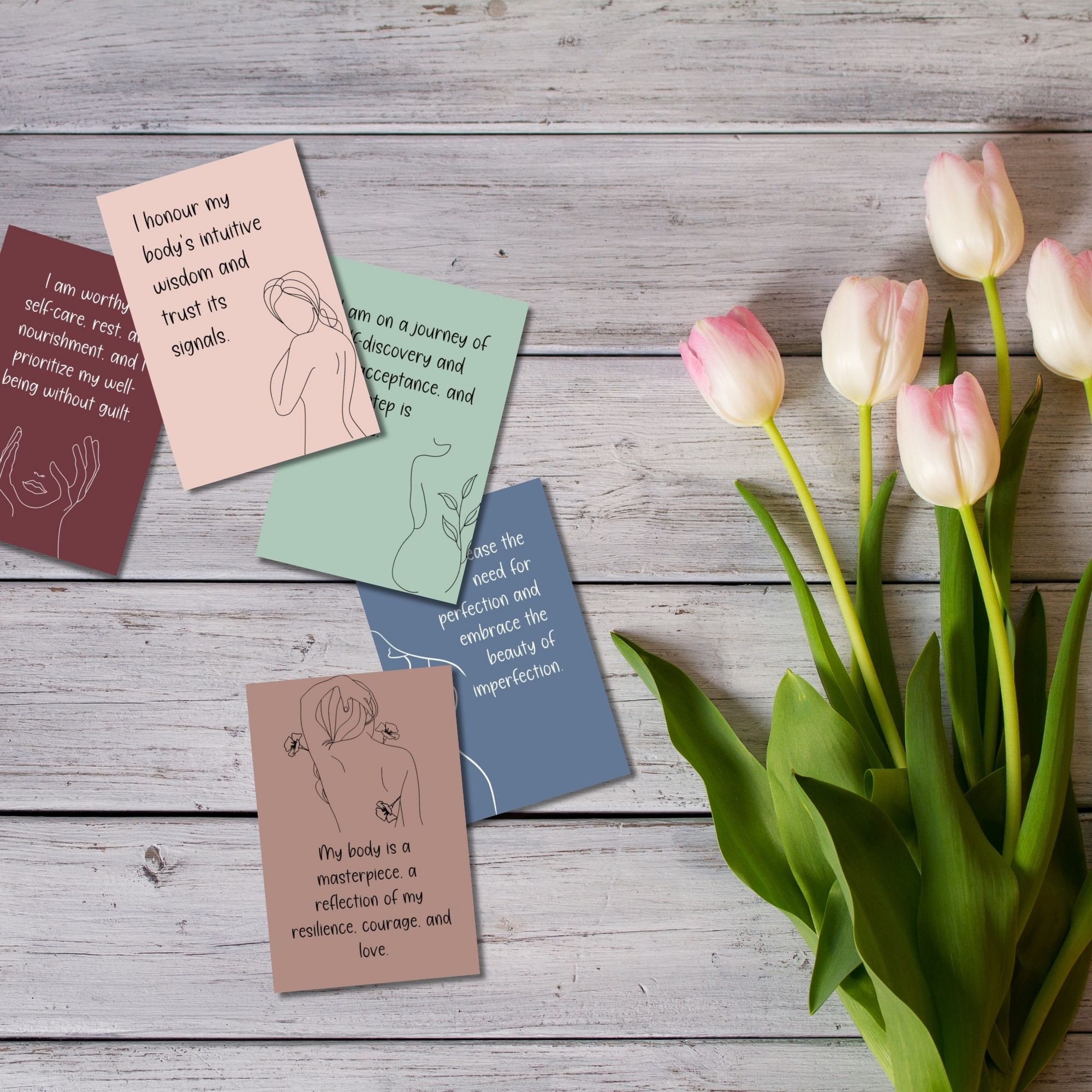 Affirmation Cards for Body Positivity Encouragement Cards Self Love ...