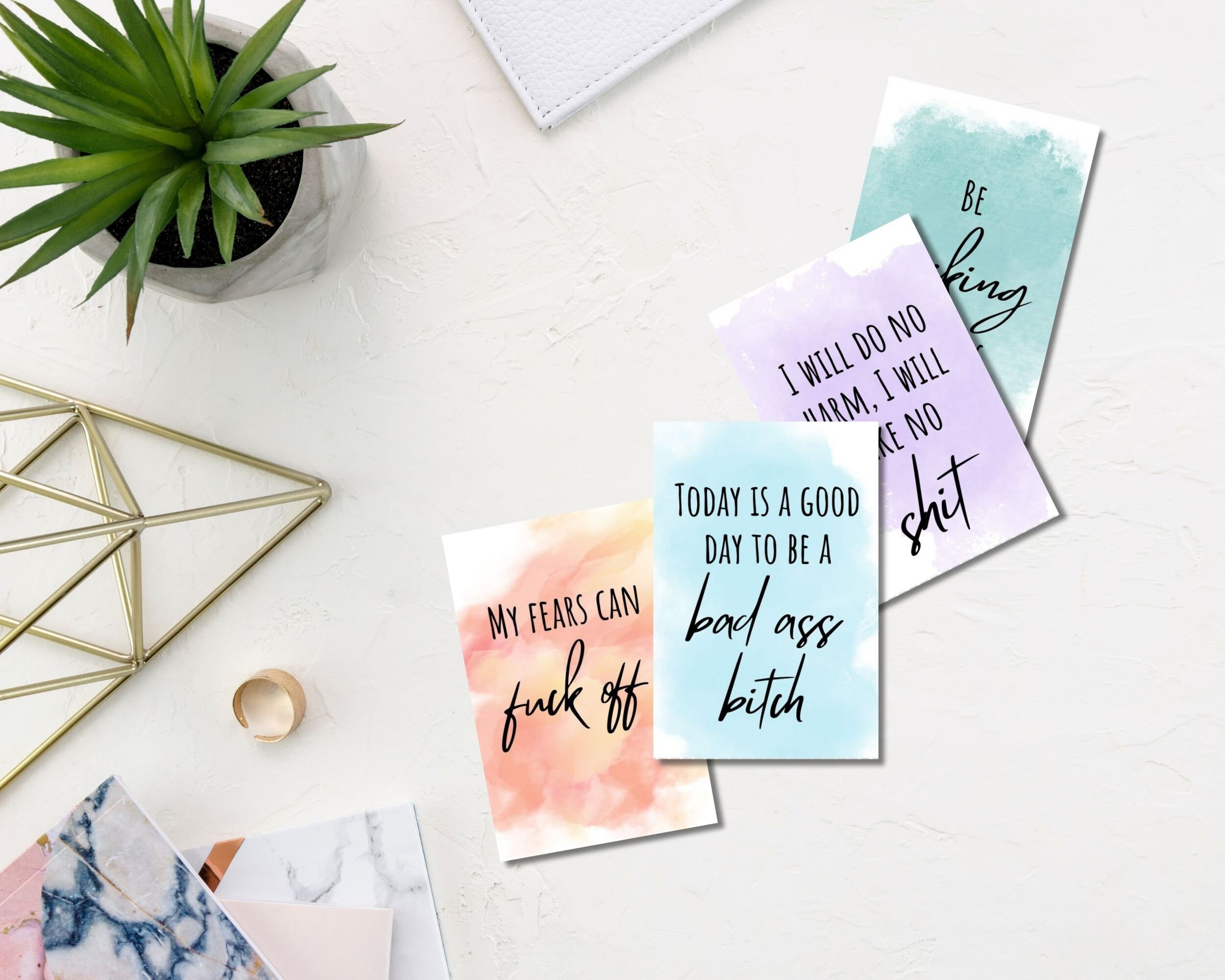 Sweary Affirmation Cards for Badass Women Empowerment Card Self ...
