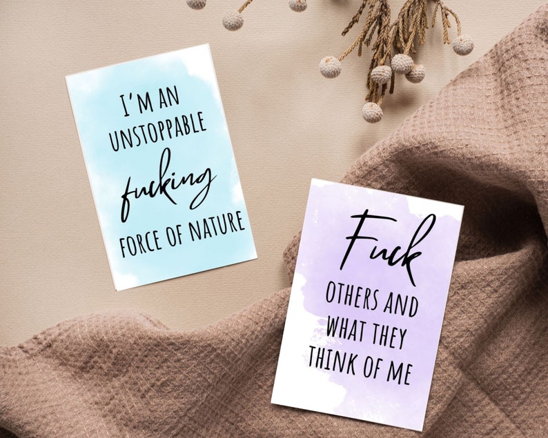 Sweary Affirmation Cards for Badass Women Empowerment Card Self ...