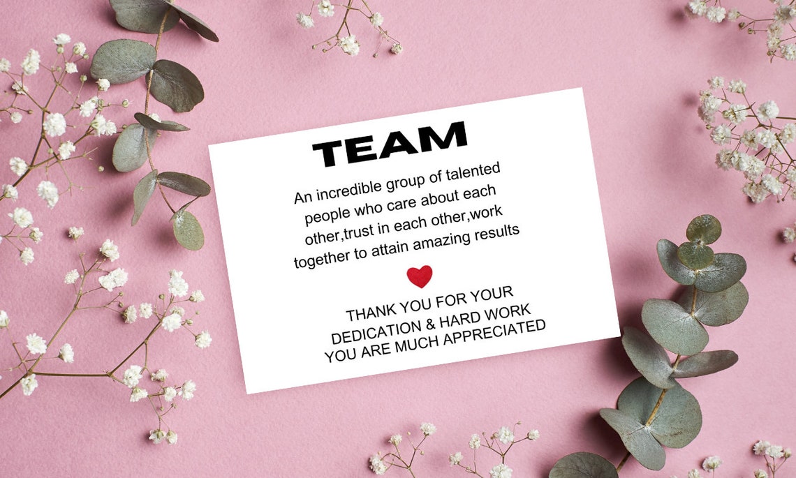 Editable Team Appreciation Card, Employee Appreciation Card, Corporate ...