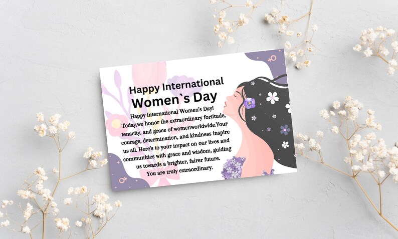 Editable International Women's Day Card, Happy Women's Day,women's Day ...