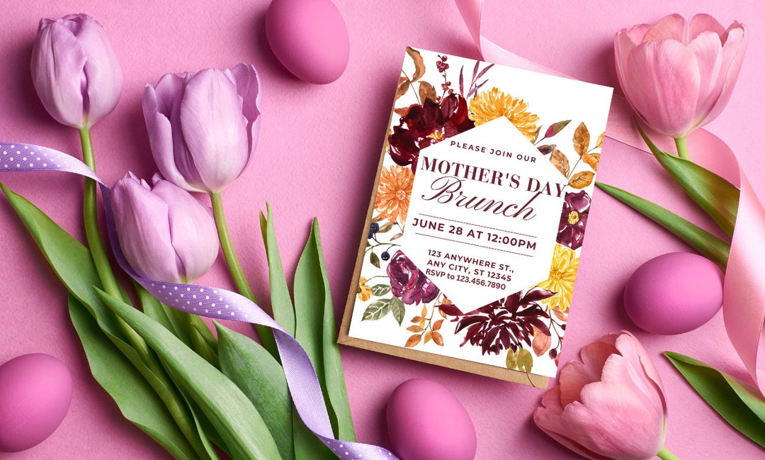 Editable Mothers Day Brunch Invitation, Mother's Day Invite, Mobile ...