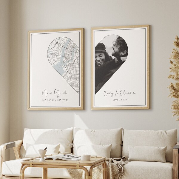 Heart Map Art - Etsy