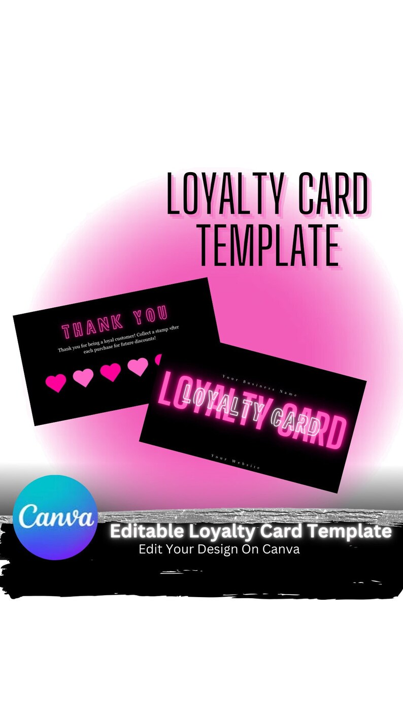 Loyalty Card Editable Canva Template - Etsy