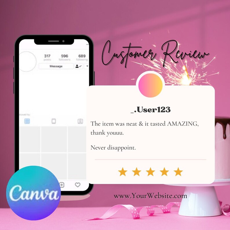 Instagram Review Editable Digital Product - Etsy