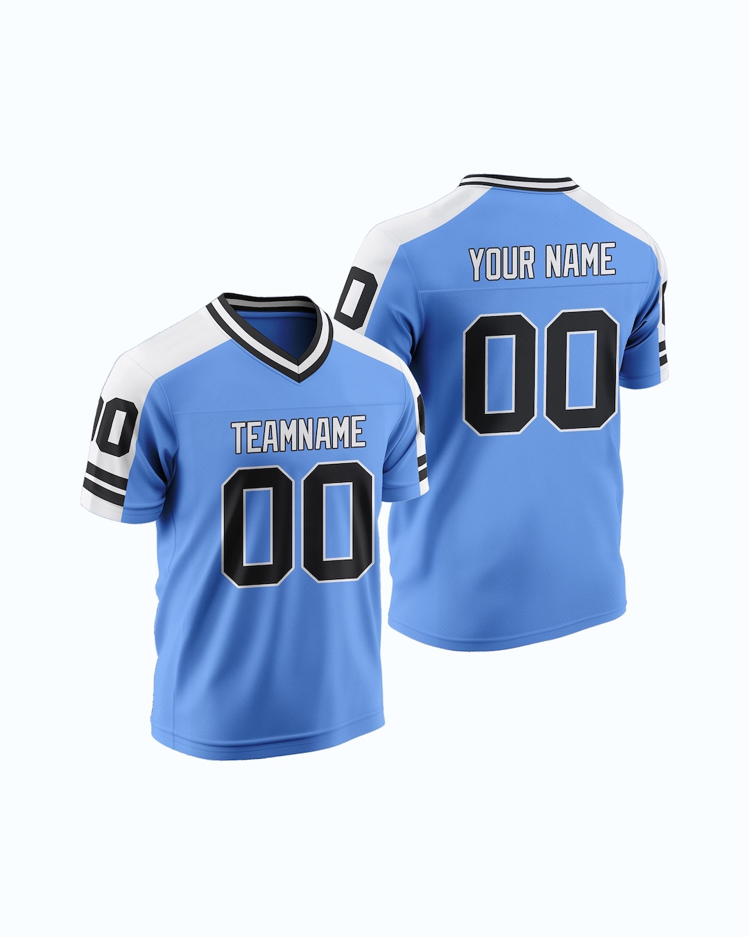 Custom Light Blue Football Jersey Personalized Name and Number Mesh ...