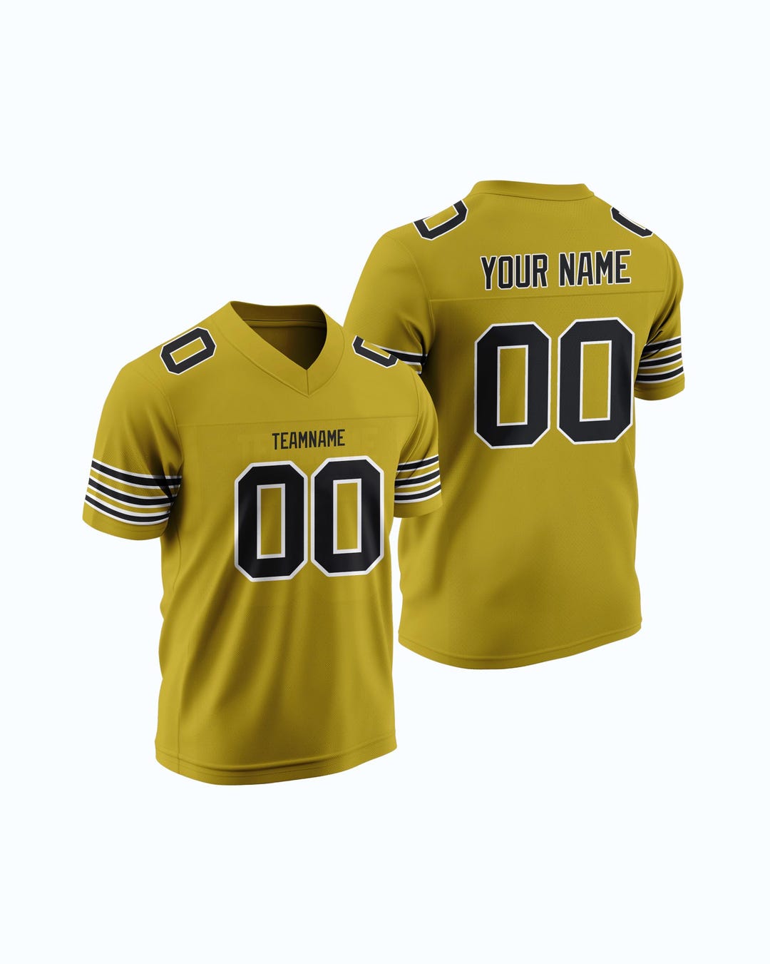 Custom Gold Rugby Jersey Personalized Embroidery Custom Team Name ...