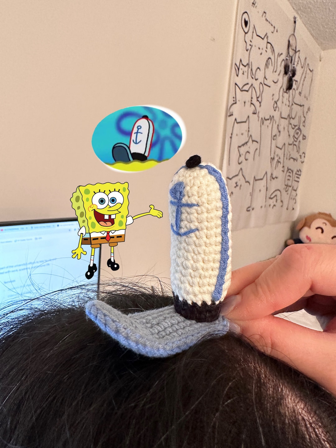 Pattern in English, Krusty Krab Employee Hat Crochet Pattern, Spongebob ...