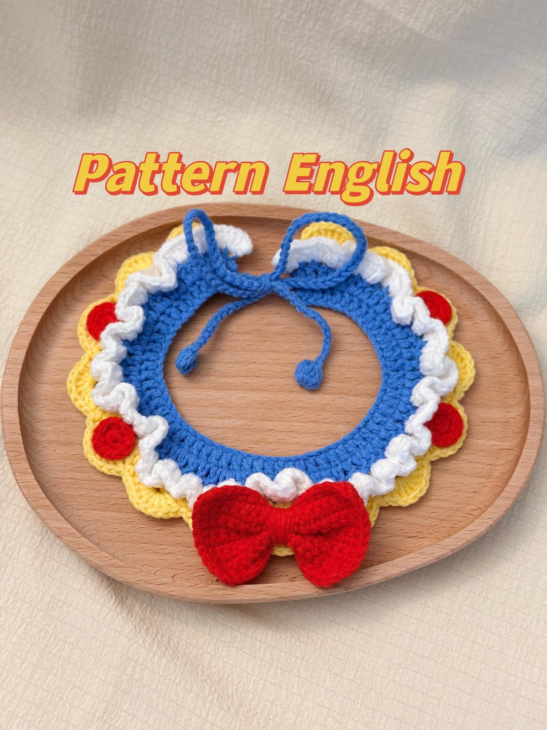 English PDF Pattern, Crochet Pattern, Princess Snow Crochet Collar, Pet ...